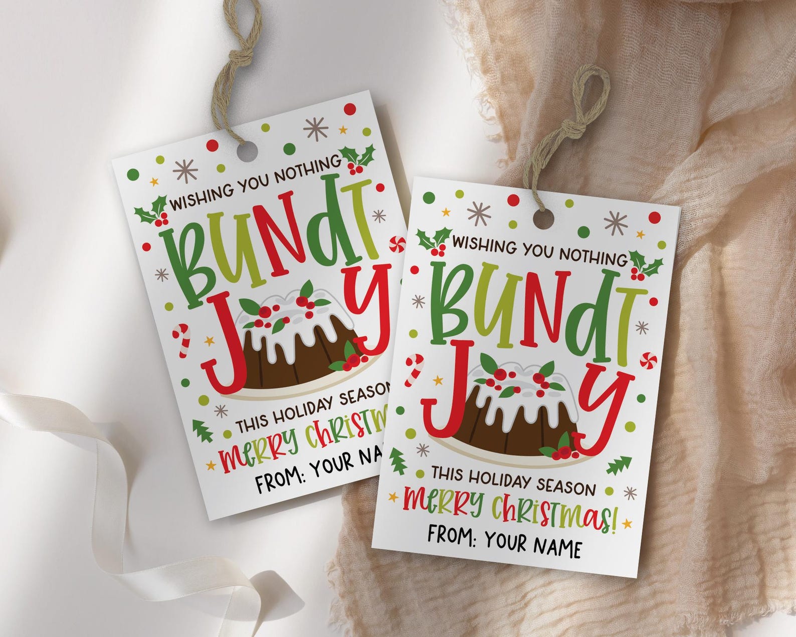 Christmas Gift Tags Printable, Bundt Joy Cake, Holiday Baking Treat ...