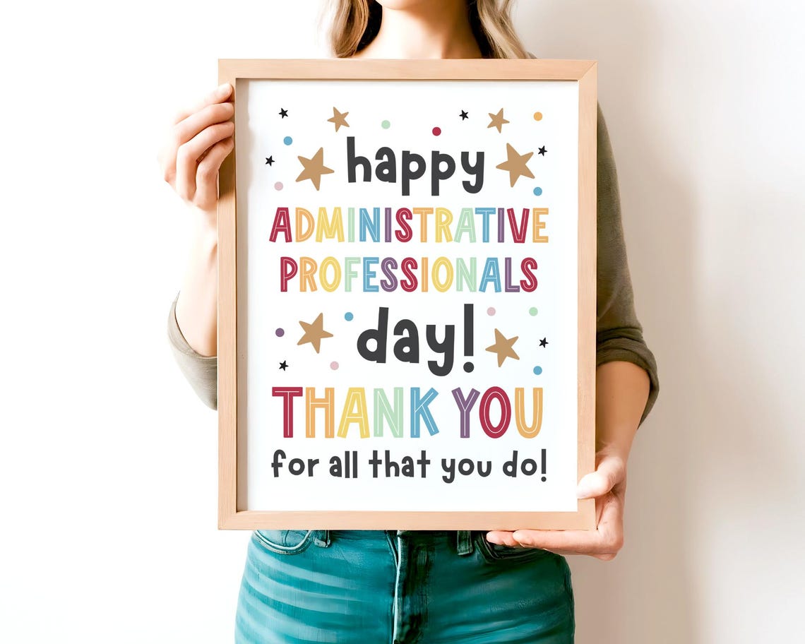 Administrative Professionals Day Sign Printable, Office Wall Art, Admin ...