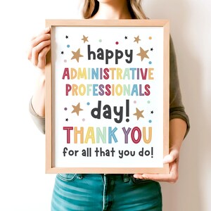 Administrative Professionals Day Sign Printable, Office Wall Art, Admin ...