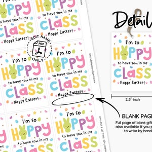 Easter Bunny Favor Tags Printable, Happy Easter Gift Tags, School ...
