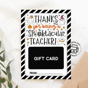 Halloween Gift Card Holder Printable, Spooktacular Teacher Appreciation ...