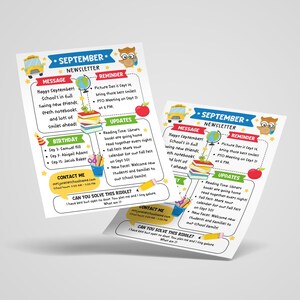 Editable September Classroom Newsletter Template: Back to School Flyer ...