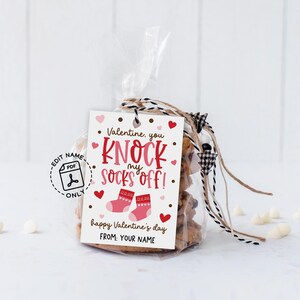 Valentine Sock Tags, Knock Socks off Valentine Socks Gift Tag ...