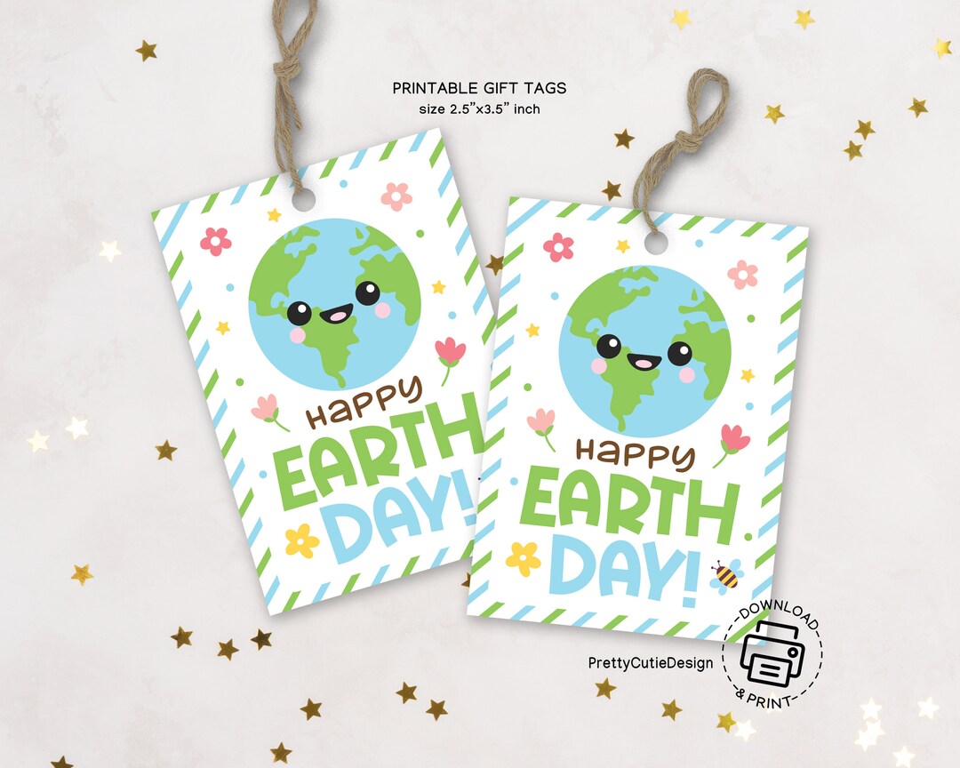 Happy Earth Day Gift Tag Printable, Happy Earth Day Tag, Earth Day ...