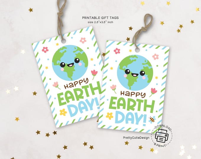 Printable Earth Day Tags / Printable Earth Day Tag / Earth Day ...