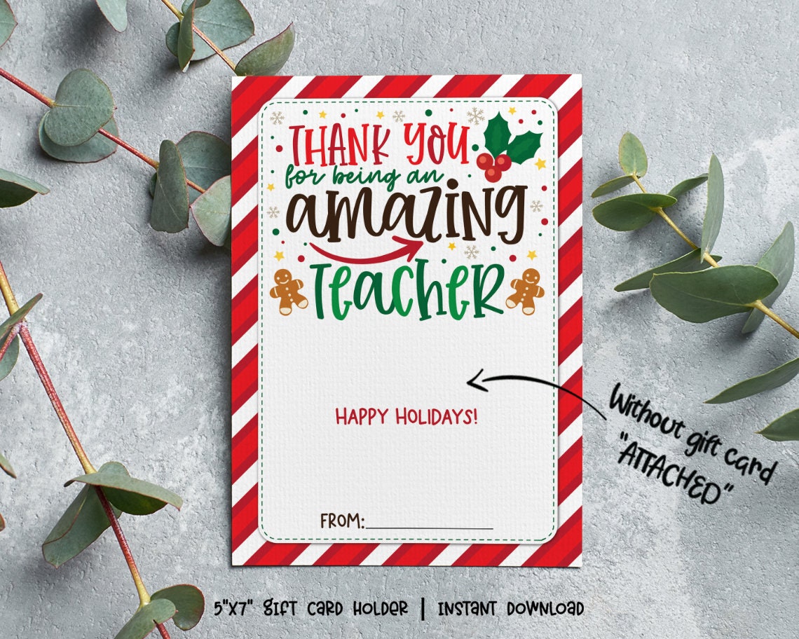 Thank You for Being an Amazing Teacher Christmas Amazon Gift - Etsy