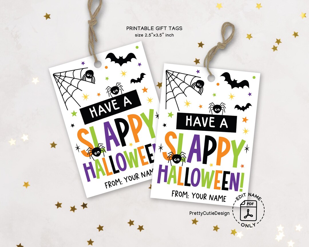 Spider Halloween Gift Tags, Printable Treat Bag Labels (PDF) - Etsy