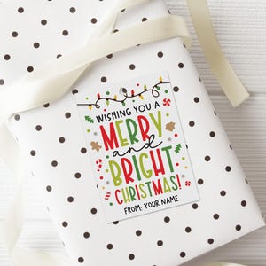 Christmas Gift Tags Printable Tags: Merry Bright Holiday Present Labels ...