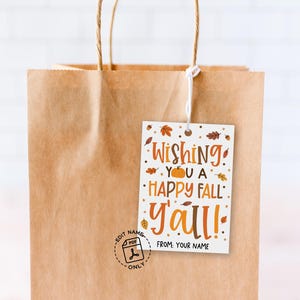 Thanksgiving Gift Tags Printable, Happy Fall Ya'll Treat Bag Tags ...