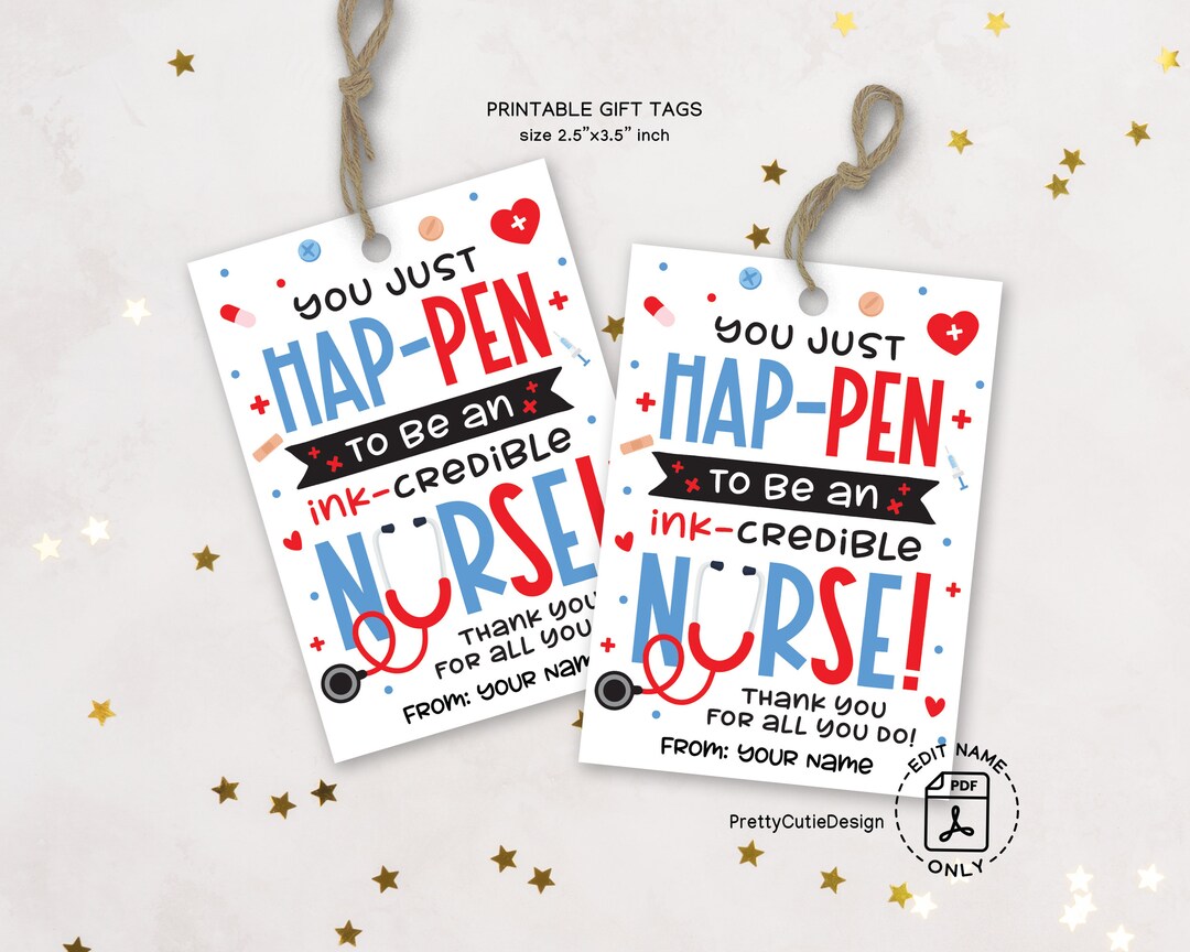 Happy Nurse Appreciation Week Printable Gift Tags, Nurse Appreciation ...