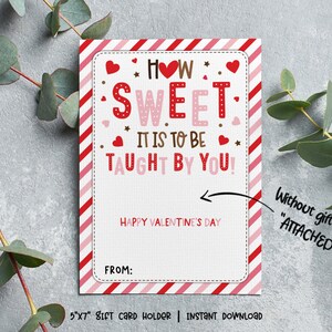 Printable Valentine Teacher Gift Card Holder, Valentine Gift Card ...