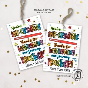 Teacher Appreciation Tag, Ink-credible Teacher Pen Gift Tag ...