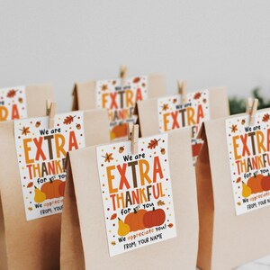 Thanksgiving Gift Tags Printable, We Are Extra Thankful for You, Thank ...