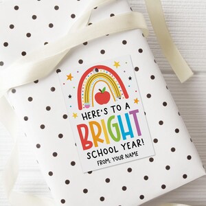 Bright First Day of School Gift Tags Printable, Back to School Rainbow ...