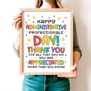 Administrative Professionals Day Sign Printable, Admin Appreciation ...
