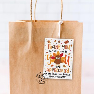 Thanksgiving Gift Tags Printable, Thank You Teacher Appreciation Tags ...
