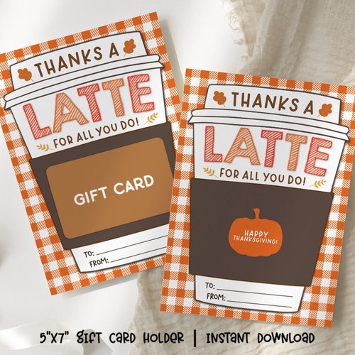 PRINTABLE Teacher Thanksgiving Coffee Gift Card Holder - Etsy