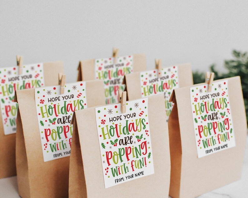 Christmas Popcorn Tag, Poppin Holiday Printable, Student Teacher Gift ...