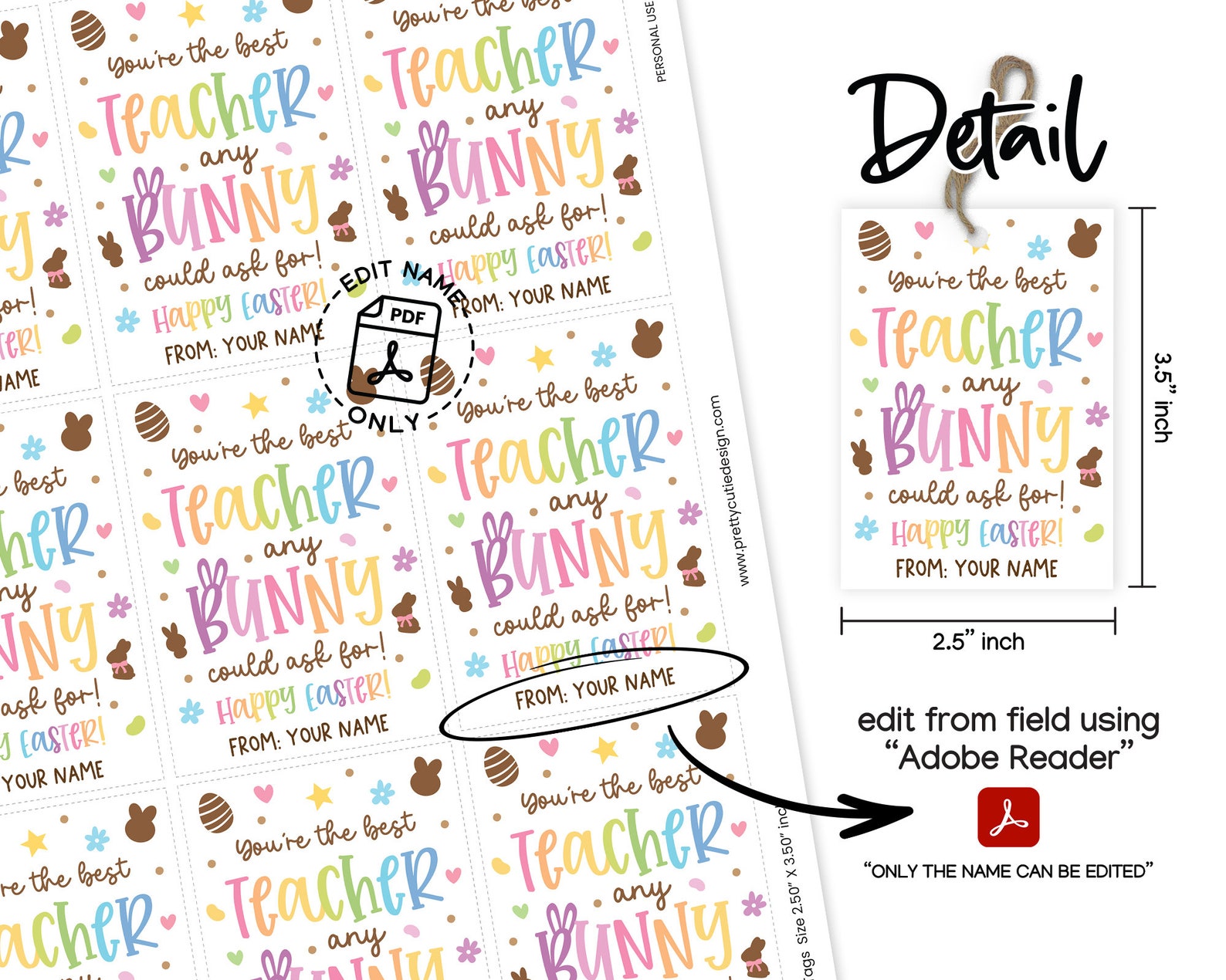 Teacher Easter Printable Gift Tags, Teacher Appreciation Tags ...