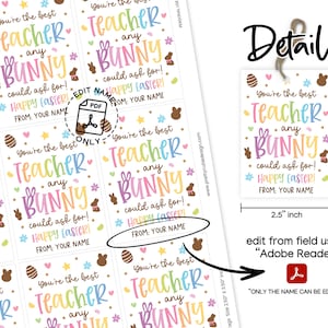 Teacher Easter Printable Gift Tags, Teacher Appreciation Tags ...