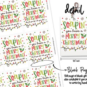 Christmas Soap Tag for Christmas Gifts Tag, Soapin You Have a Merry ...