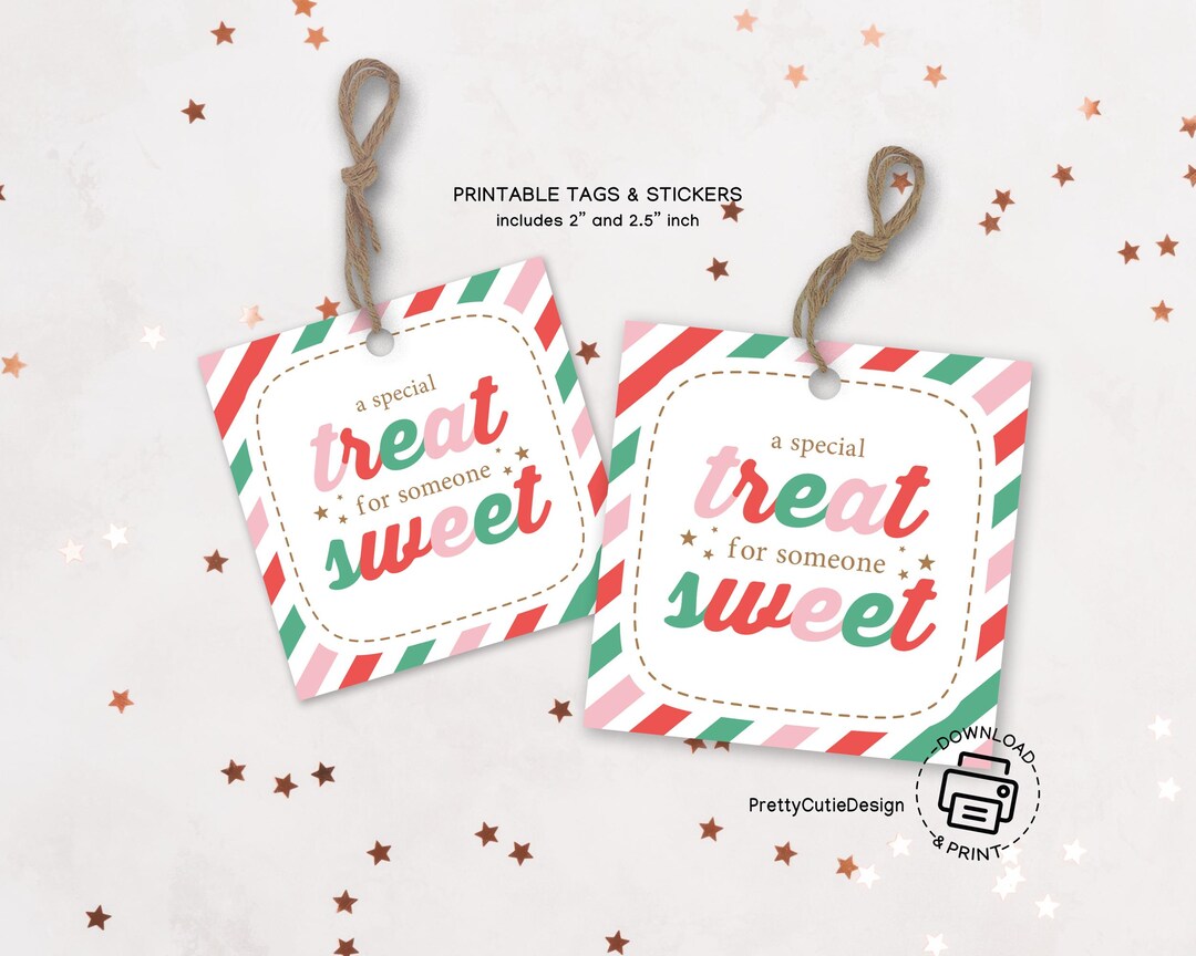 Christmas Cookie Gift Tags, Printable Square Favor Tags, A Special ...
