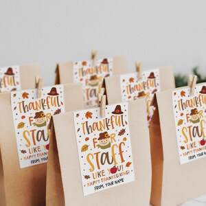 Thankful for Staff Like You Thanksgiving Gift Tags Printable, Fall ...