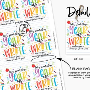 First Day of School Favor Tags, Printable Let's Start This Year off ...