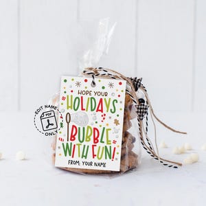 Christmas Bubbles Gift Tags, Hope Your Holidays is Bubbles of Fun ...