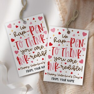 Ink Pen Gift Tags, Valentine's Day Hap-pen Ink-redible Tags ...