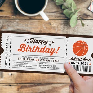 Basketball Game Gift Voucher Printable, Basketball Gift Certificate ...