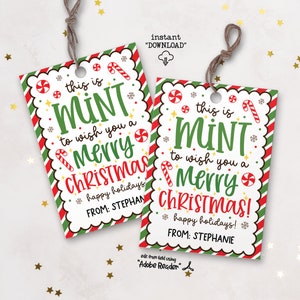 Christmas Candy Gift Tag Printable, Mint to Wish You A Merry Christmas ...