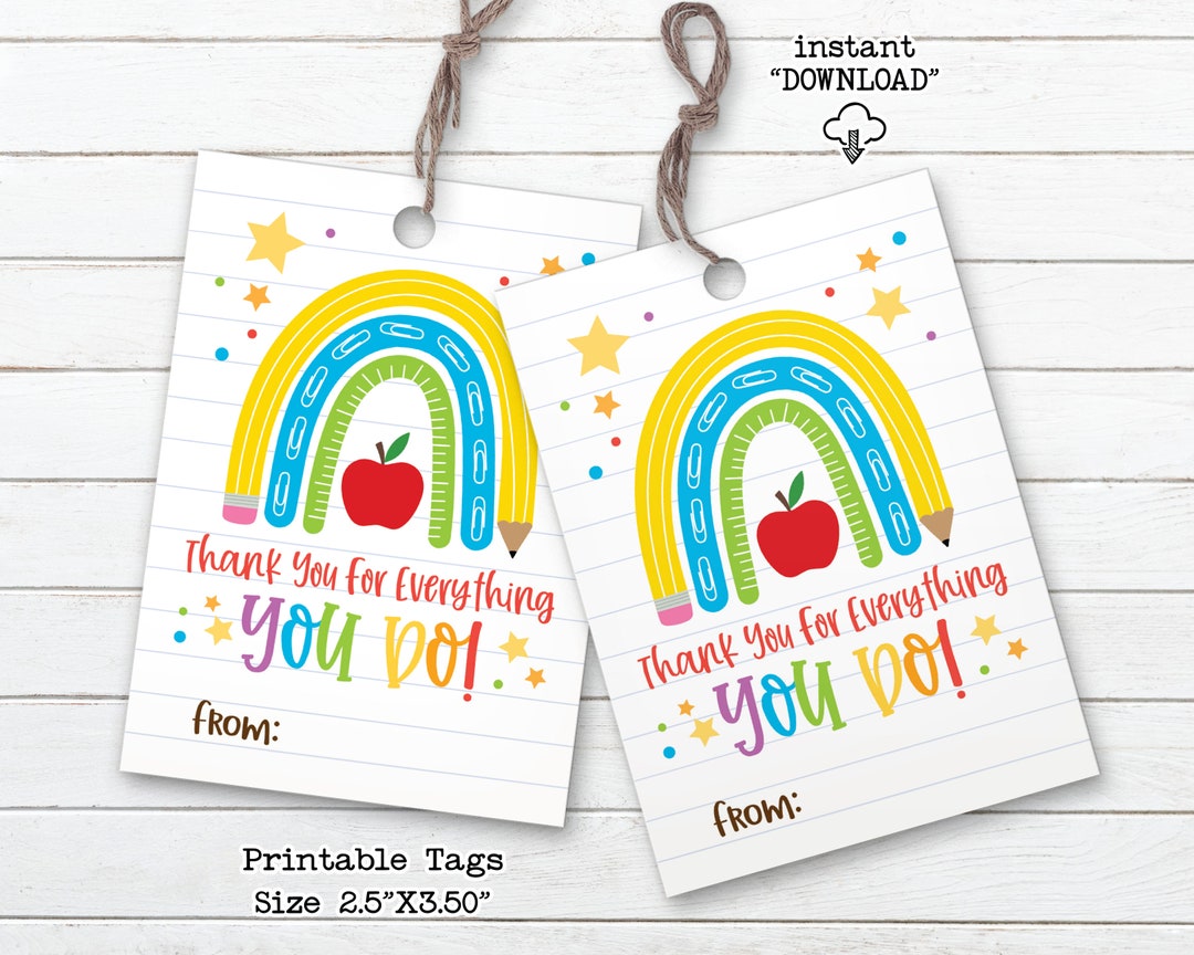 Thank You for Everything You Do, Printable Teacher Appreciation Week ...