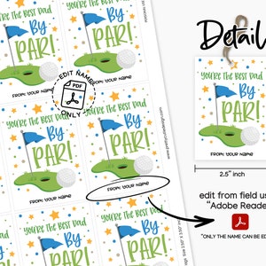 Fathers Day Tag Printable, Golf Fathers Day Gift Tags, Happy Fathers ...