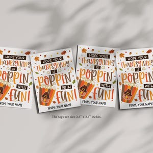Thanksgiving Gift Tags Printable, Hope Your Thanksgiving is Poppin With ...