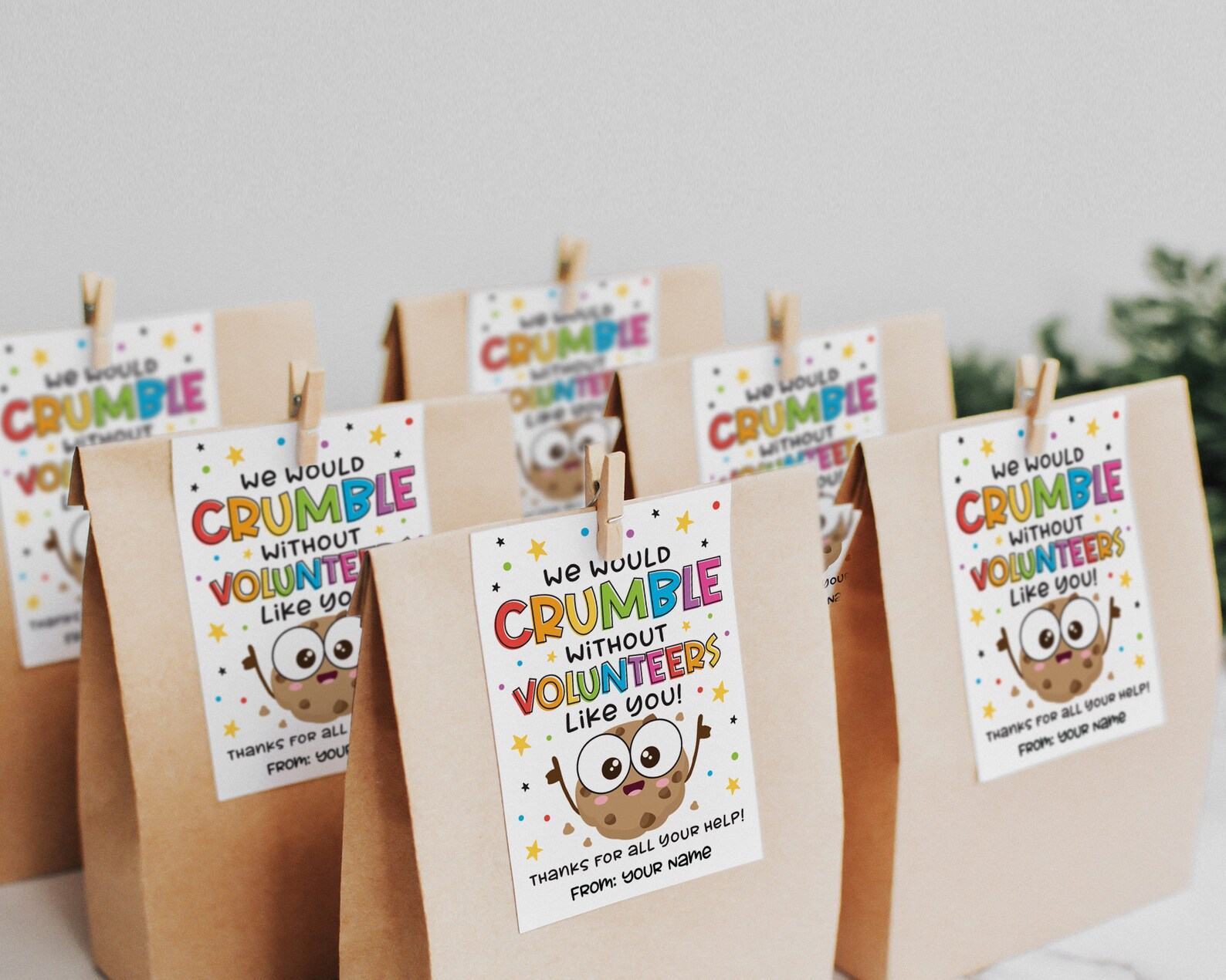 Volunteer Appreciation Gift Tags: Cookie Thank You (printable) - Etsy