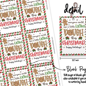 Christmas Cookie Dough Tags, Extra Dough Christmas Cookie Gift Tag ...