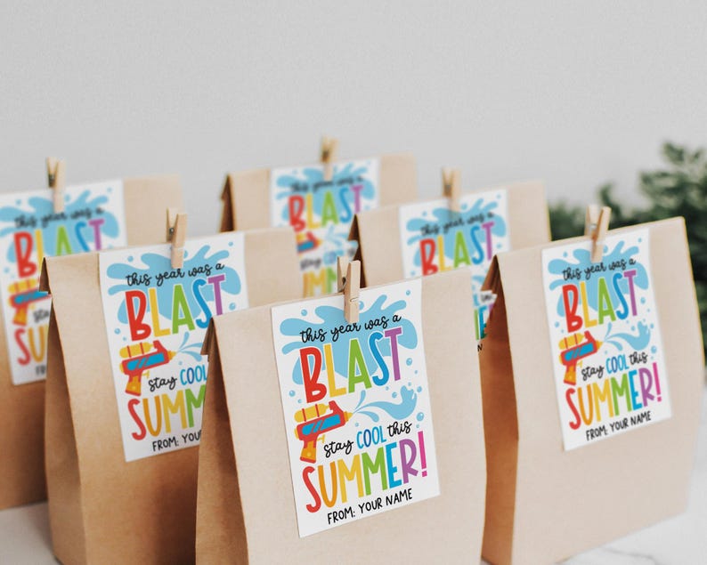 Last Day of School Gift Tags, Water Gun Summer Theme (PDF Pattern) - Etsy
