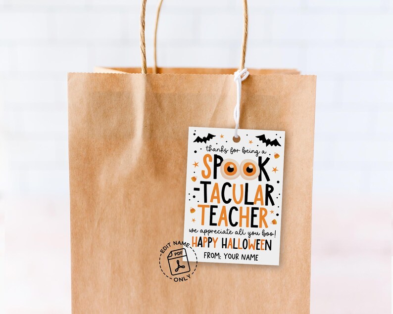 Spooktacular Halloween Teacher Gift Tags (printable PDF) - Etsy Canada