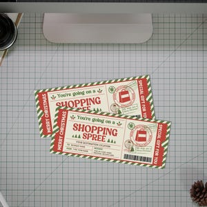 Shopping Spree Christmas Gift Certificate Template Printable, Editable ...