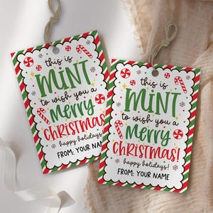 Christmas Candy Gift Tag Printable, Mint to Wish You a Merry Christmas ...