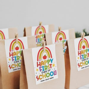 Happy First Day of School Gift Tag for Teacher, Back to School Gift ...