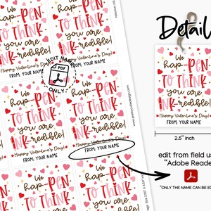 Ink Pen Gift Tags, Valentine's Day Hap-pen Ink-redible Tags ...
