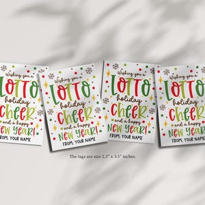 Lotto Gift Tags Christmas Printable, Lottery Christmas Tag, Wishing You ...