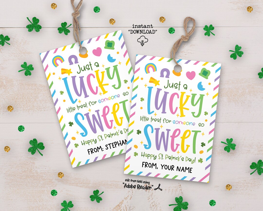 St Patricks Day A Lucky Treat for Someone Sweet Treat Tag, Lucky Charm ...