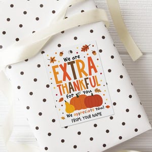 Thanksgiving Gift Tags Printable, We Are Extra Thankful for You, Thank ...