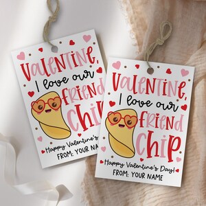 I Love Our Friend Chip Valentine's Day Card, Printable Potato Chips ...