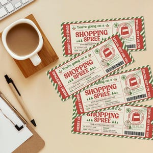 Shopping Spree Christmas Gift Certificate Template Printable, Editable ...