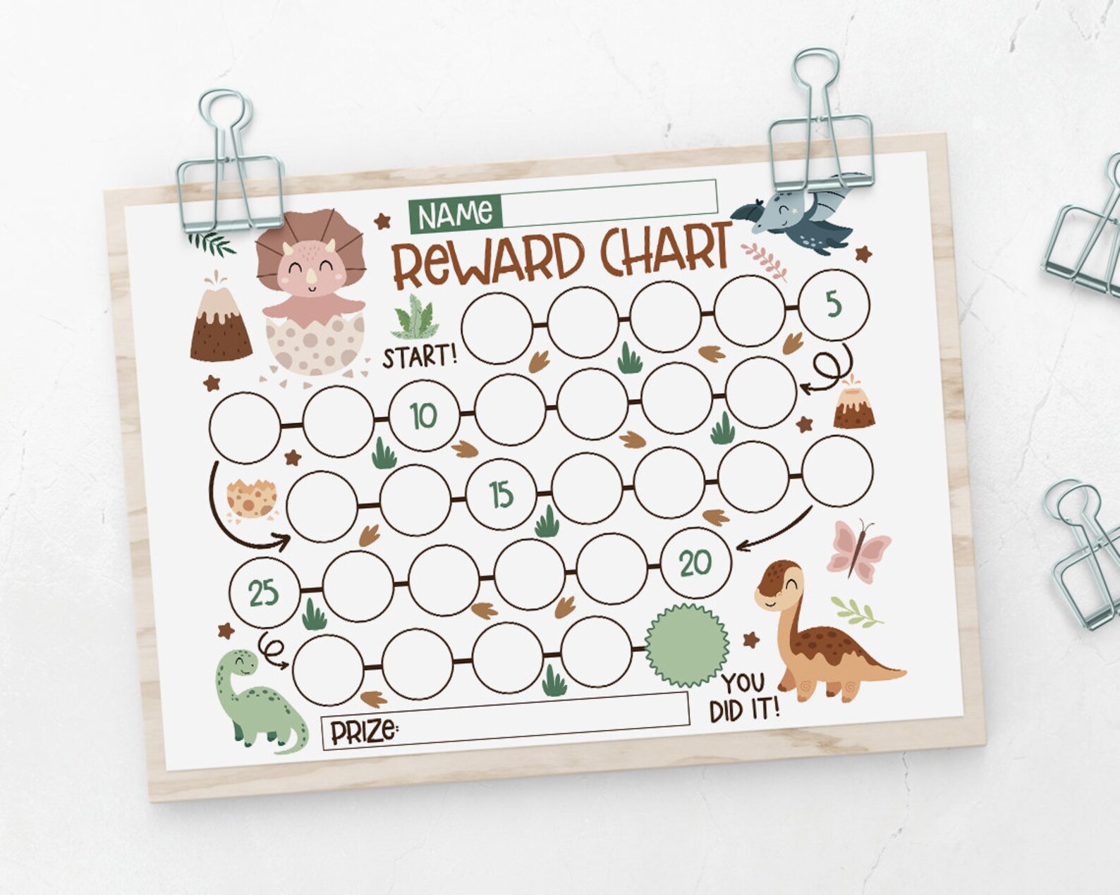 Printable Dinosaur Reward Chart for Kids (digital Download) - Etsy