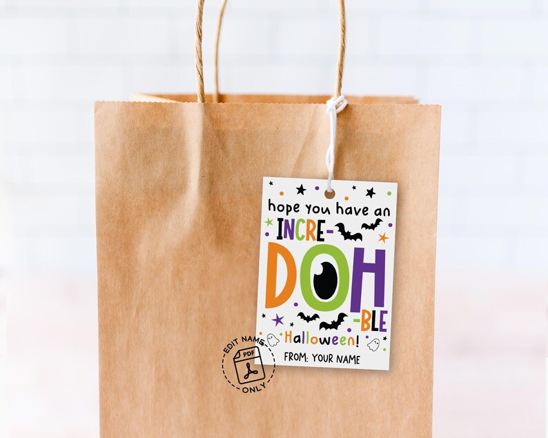 Play Dough Halloween Gift Tags, Incredohble Pun (printable) - Etsy